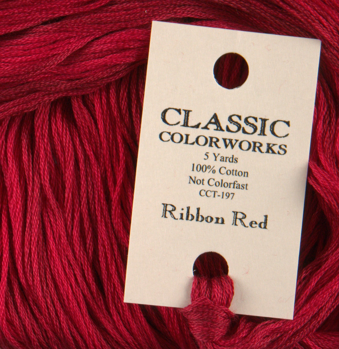 Classic Colorworks Floss Ribbon Red 5 Yards CCT-197 for Embroidery, Cr ...