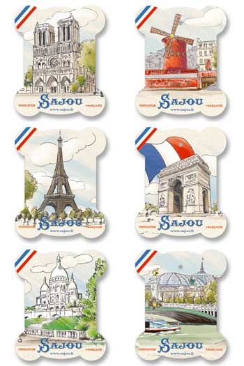 Six Embroidery Cross Stitch Thread Cards Seine Views of Paris from Mai ...