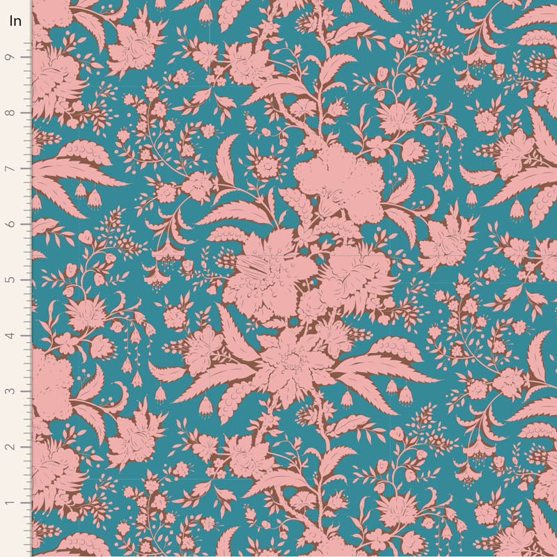 Tilda Bloomsville Abloom Blender Petrol Yardage – the-surgeon's-knots