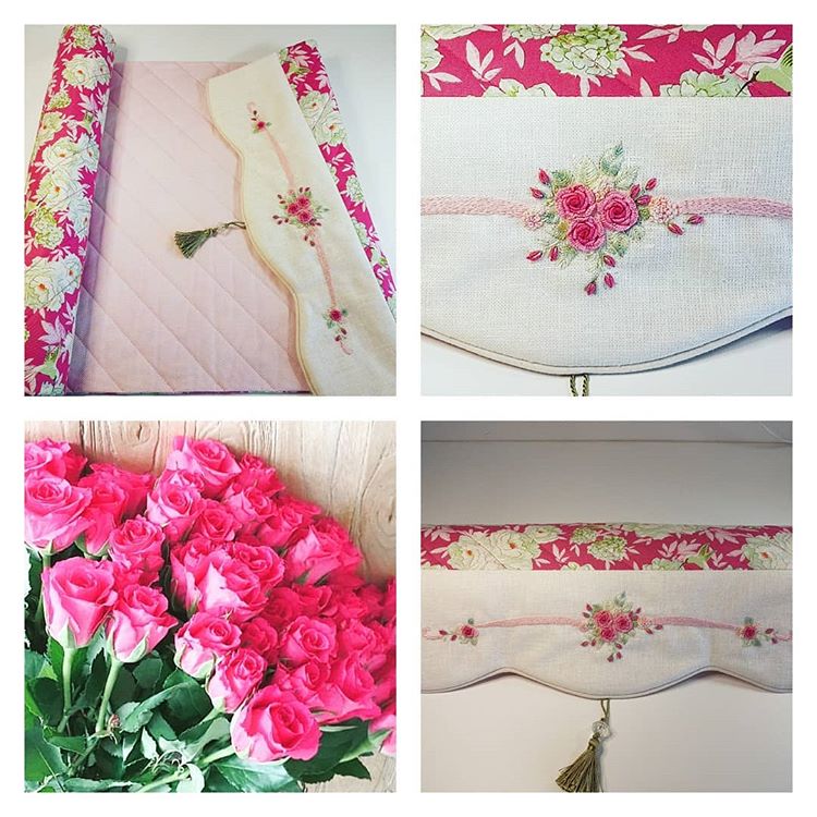 WILD RASPBERRY ROSES Embroidery Roll Pattern & Cottage Garden Threads ...