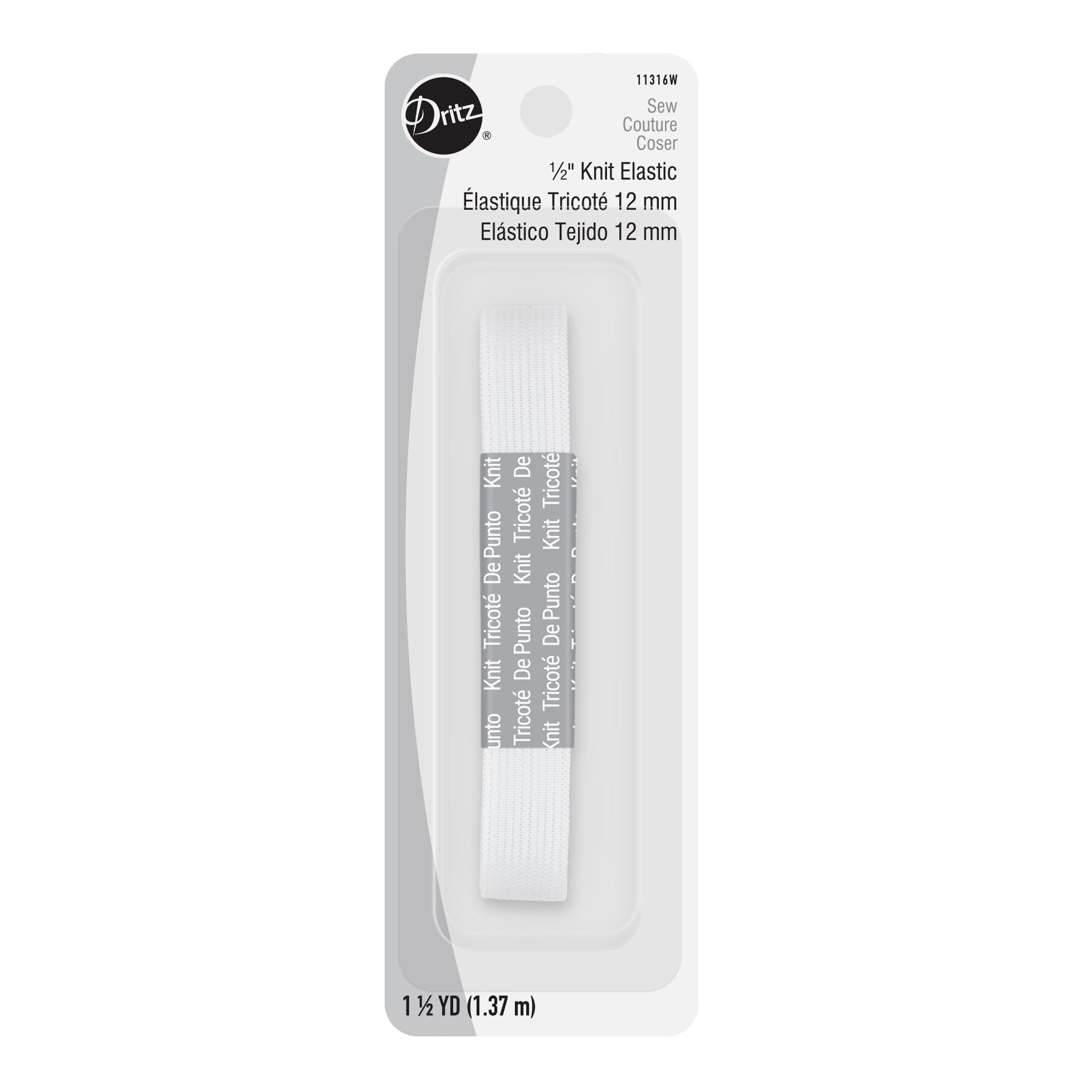 Dritz 1/2in White Knit Elastic Ribbon 1.5 Yards Wholesale – the-surgeon ...