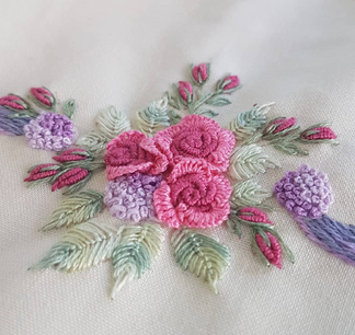 WILD RASPBERRY ROSES Embroidery Roll Pattern & Cottage Garden Threads ...