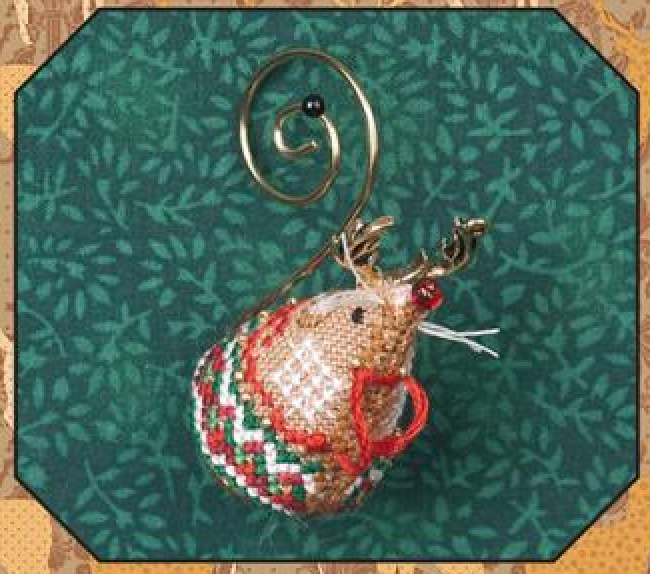 Gingerbread Reindeer Mouse Ornament Cross Stitch Embroidery Kit from J ...