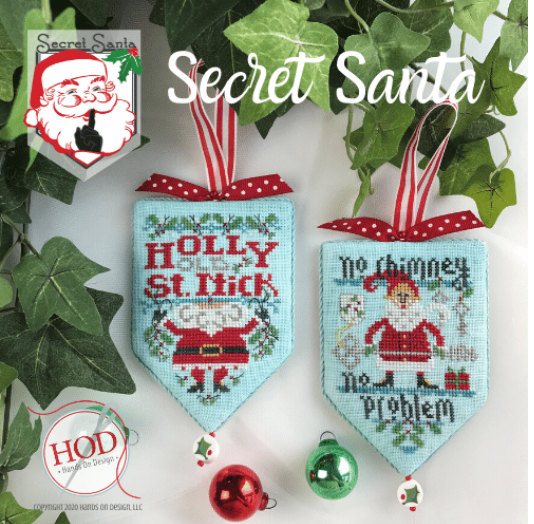 SECRET SANTA Cross Stitch Embroidery Kit from Hands On Design 9 Patter ...